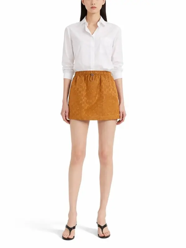 Gucci Gg Monogram Miniskirt - Cream