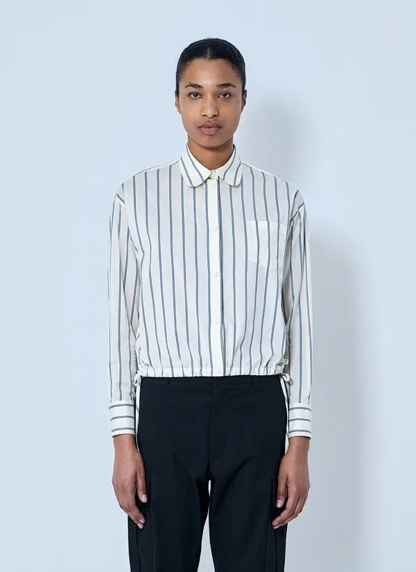 Moncler Striped Cotton Shirt - White