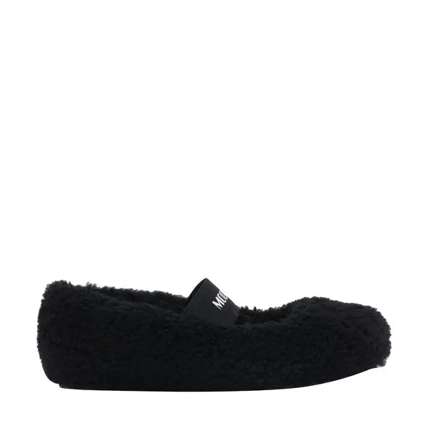 Moon Boot Shearling Flats - Black