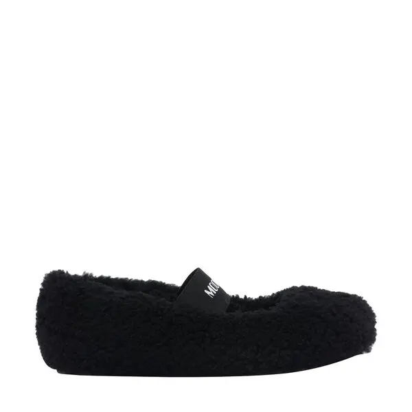 Moon Boot Shearling Flats - Black