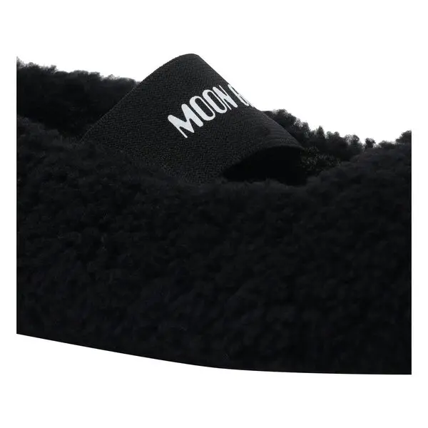 Moon Boot Shearling Flats - Black
