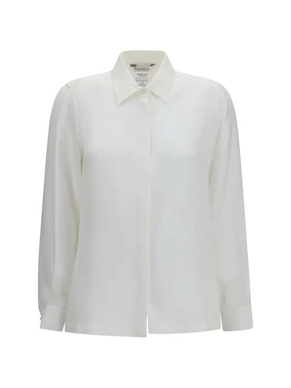 Max Mara Geranio Crepe De Chine Shirt - White