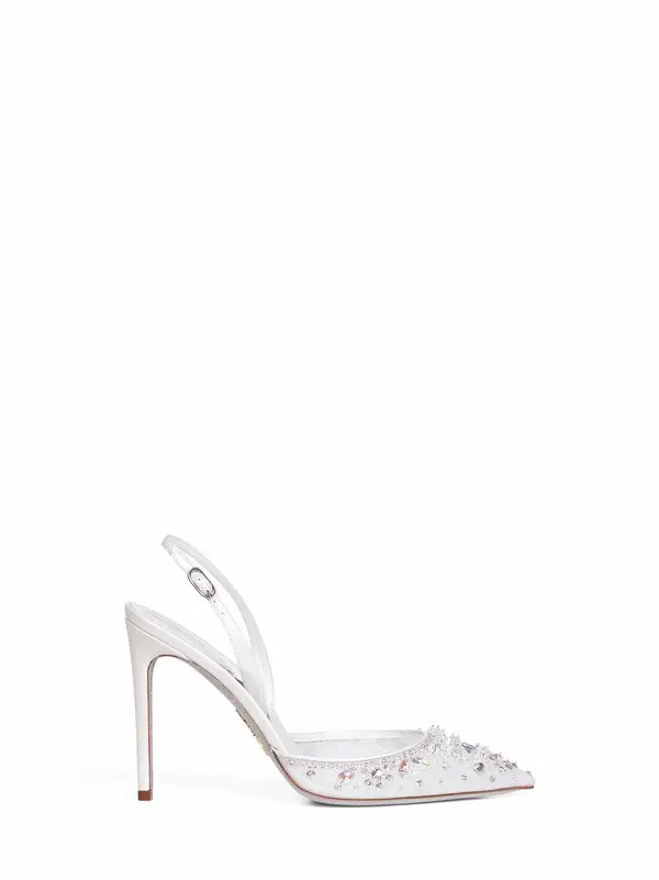 Rene Caovilla Crystal-embellished Cinderella 105 Slingback Pumps - Multicolor
