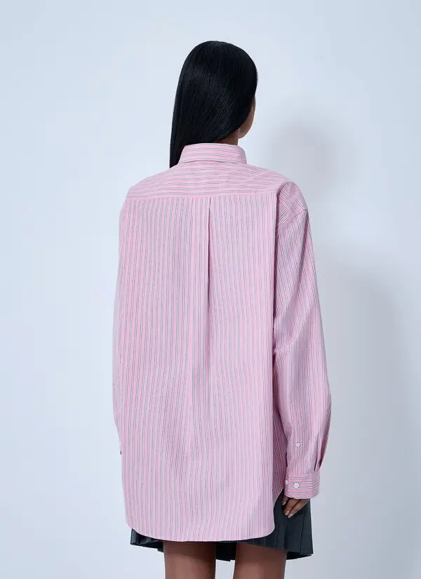 Miu Miu Striped Cotton Poplin Shirt - Pink