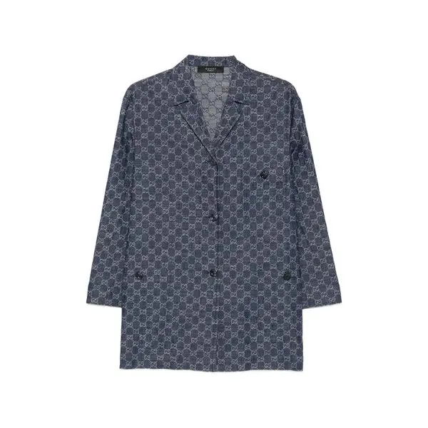 Gucci Gg Supreme Denim Jacket - Blue