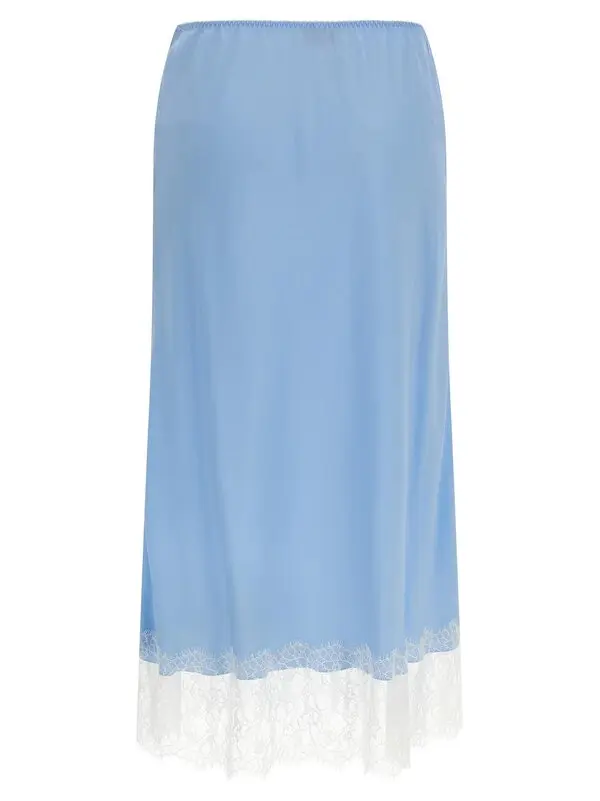 Moschino Silk Twill Midi Skirt - Blue