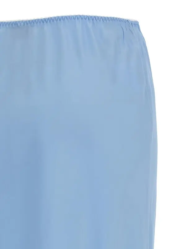 Moschino Silk Twill Midi Skirt - Blue
