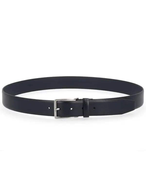 BOSS Leather Belt With Buckle - Blue