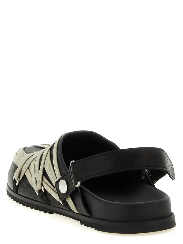 Rick Owens Megalace Mule Granola' Sabots - Black