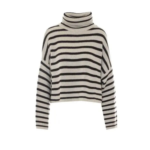 LISA YANG Cashmere Striped Turtleneck Sweater - Multicolor