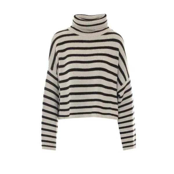 LISA YANG Cashmere Striped Turtleneck Sweater - Multicolor
