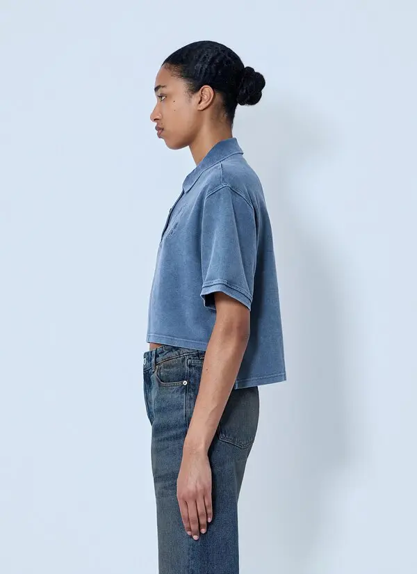 Alexander Wang Cropped Piqué Polo T-shirt