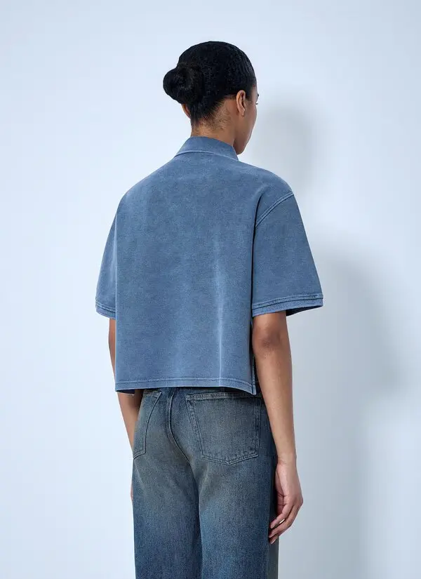 Alexander Wang Cropped Piqué Polo T-shirt