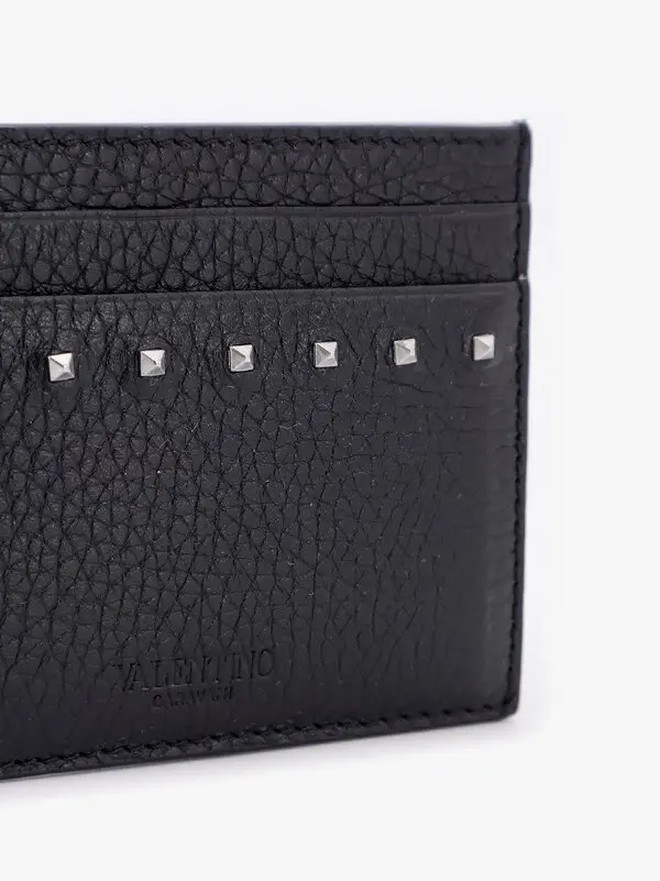 Valentino Garavani Leather Card Holder With Stud Detail - Multicolor