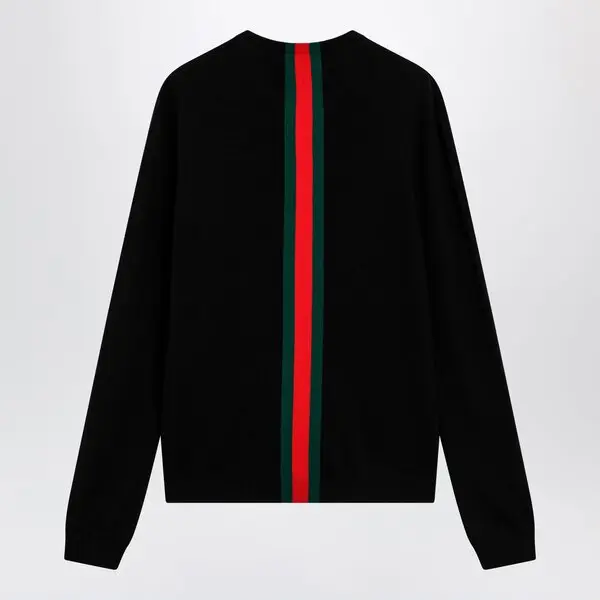 Gucci Cashmere Web Motif Sweater - Black