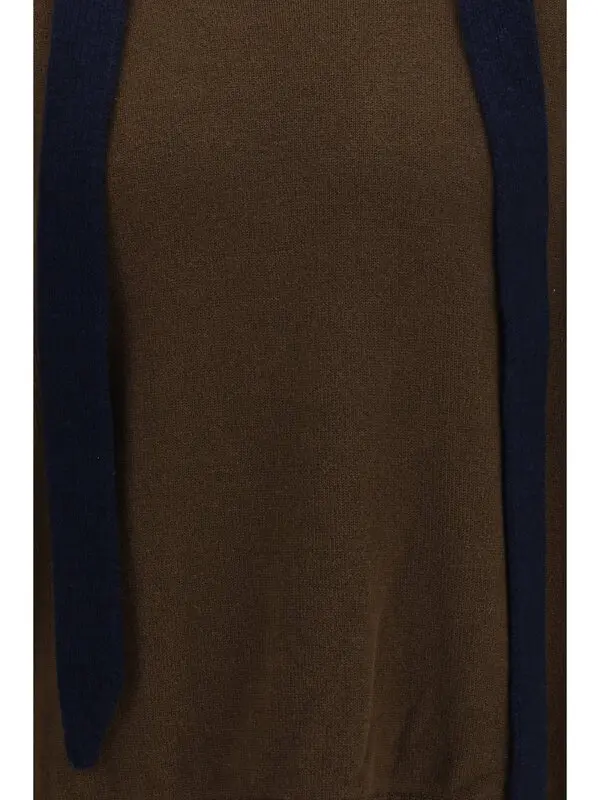 Sacai Wool Knit Cardigan With Integrated Scarf
