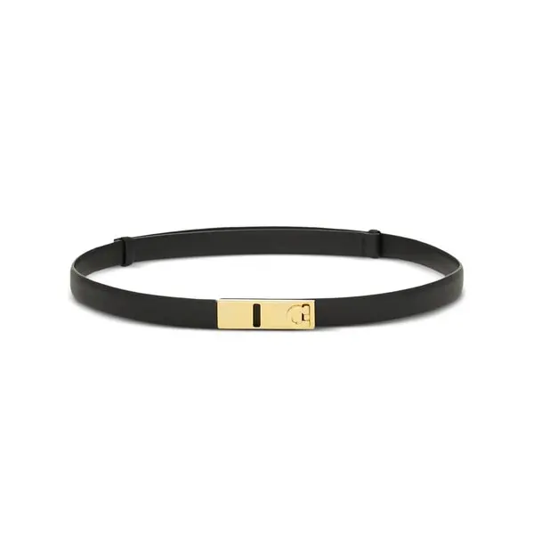 FERRAGAMO Gancini Leather Belt - Black
