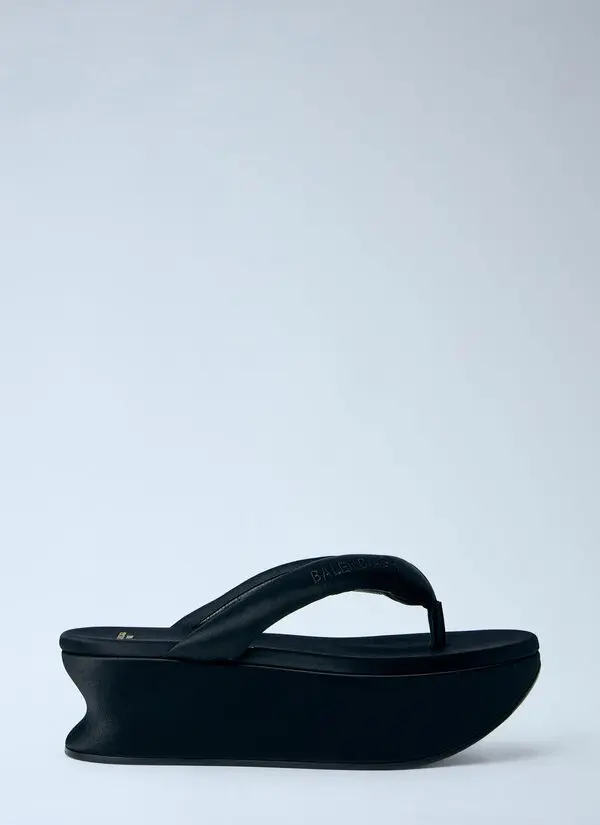 Balenciaga Gaeta Thong Sandals - Black
