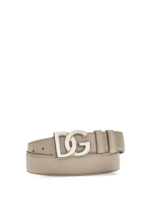 Dolce & Gabbana Calfskin Leather Belt - Cream