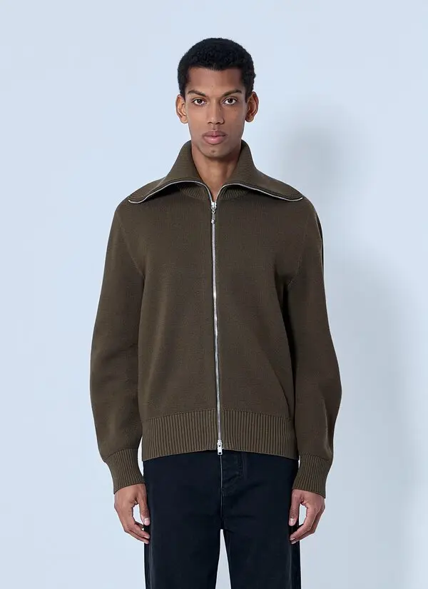 Bottega Veneta Zip-front High Collar Cardigan