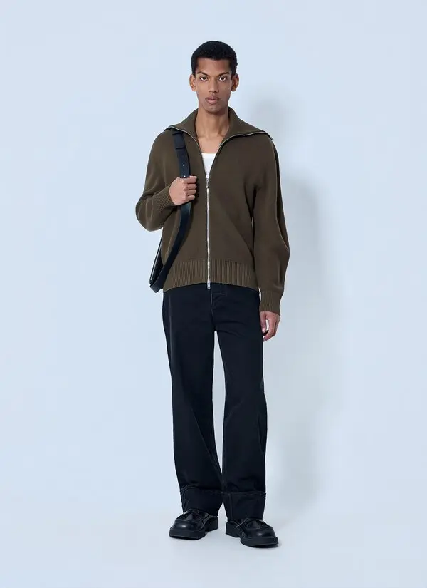 Bottega Veneta Zip-front High Collar Cardigan
