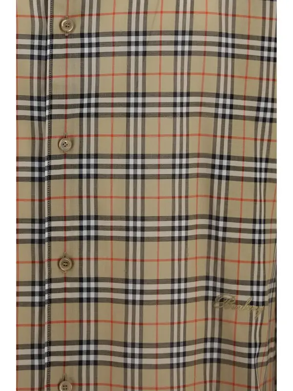 Burberry Check All-over Cotton Shirt - Cream