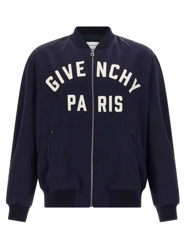 Givenchy Logo Bomber Jacket - Blue
