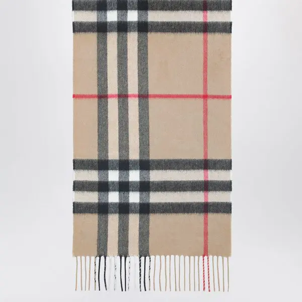 Burberry Cashmere Scarf With Check Motif