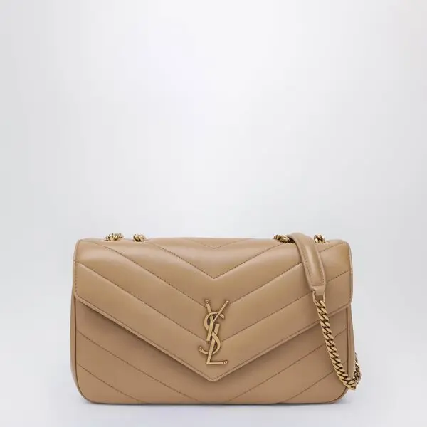 Saint Laurent Medium Light Brown Loulou Leather Bag