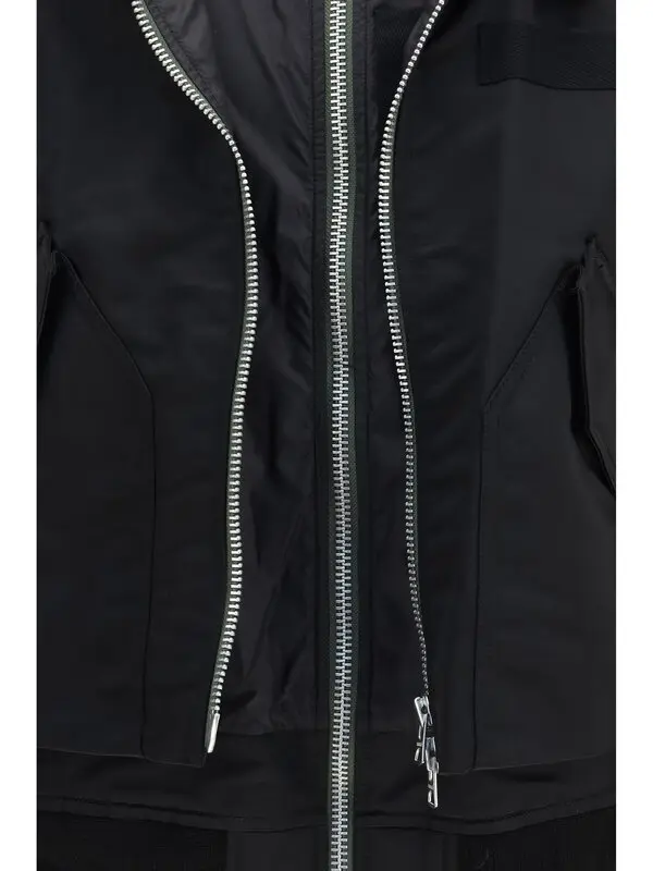 Sacai Cotton Chino And Nylon Twill Jacket - Black