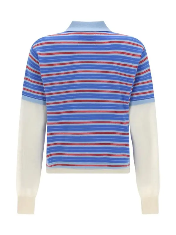 Guest In Residence Layered Stripe Rugby Polo Shirt - Blue
