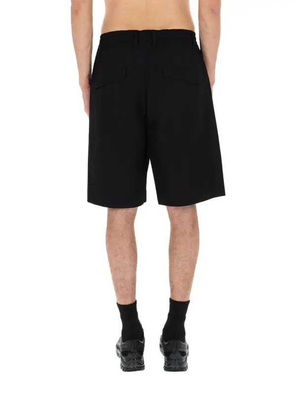 C.P. COMPANY Logo Cotton Shorts - Black