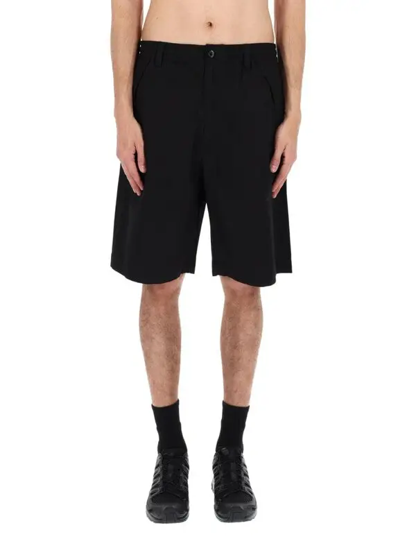 C.P. COMPANY Logo Cotton Shorts - Black