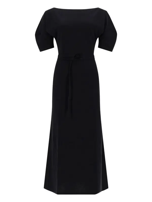 LEMAIRE Cotton And Linen Midi Dress - Black