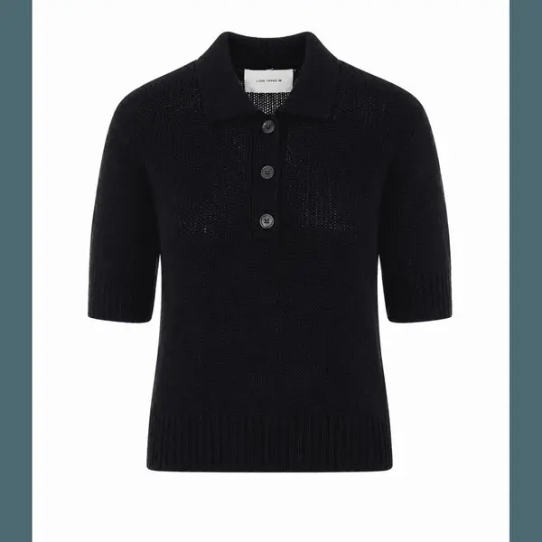 LISA YANG Masy Knitted Polo - Black