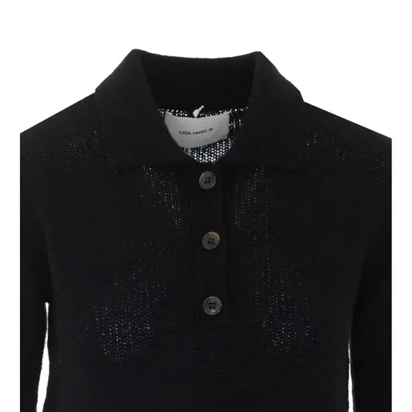 LISA YANG Masy Knitted Polo - Black