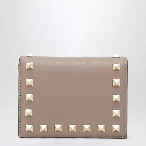 Valentino Garavani Rockstud Wallet In Powder Leather - Pink