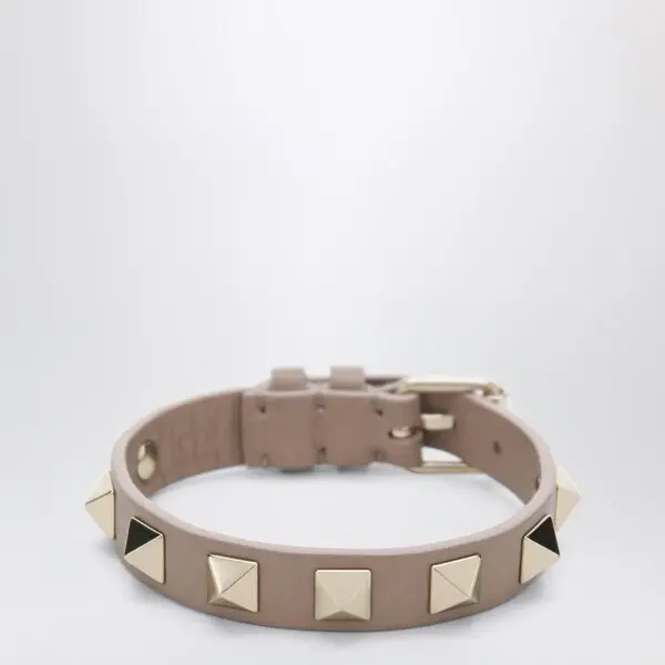 Valentino Garavani Rockstud Bracelet In Powder Leather - Pink