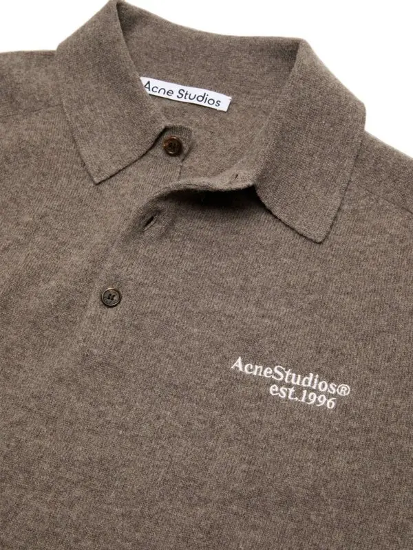 Acne Studios Logo Wool Polo Shirt