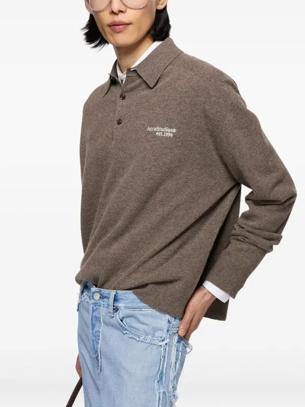 Acne Studios Logo Wool Polo Shirt