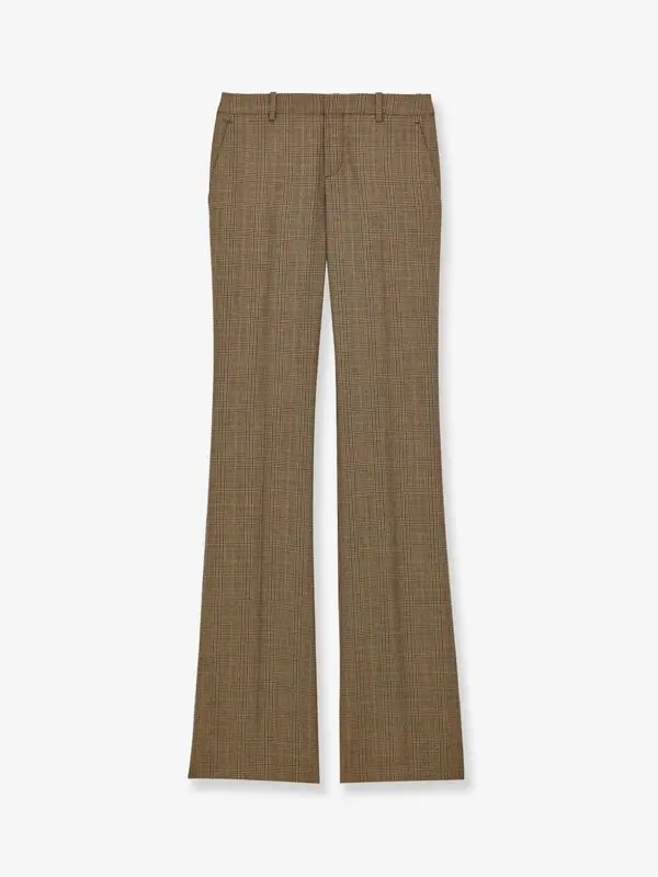 Saint Laurent Prince Of Wales Certified Wool Trousers - Multicolor