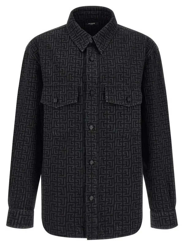 Balmain Monogram Pattern Overshirt