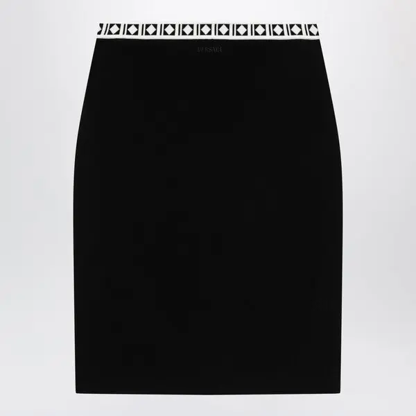 Versace Jacquard Viscose-blend Midi Skirt - Black