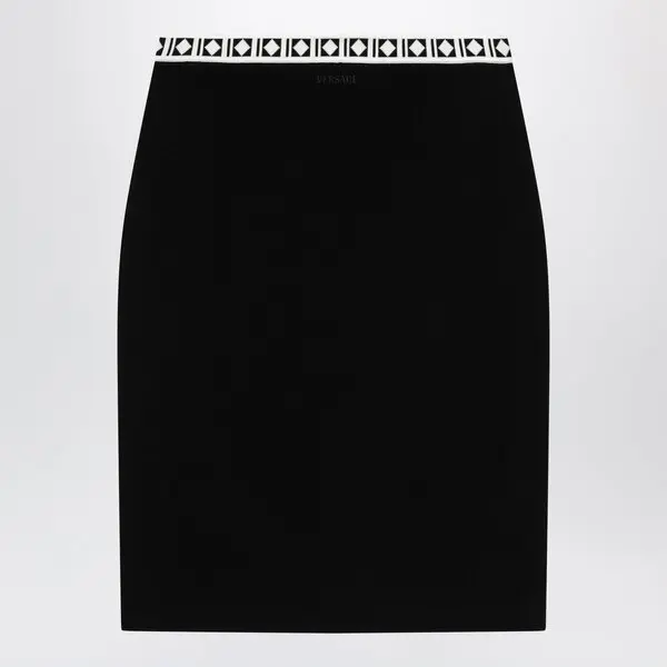 Versace Jacquard Viscose-blend Midi Skirt - Black