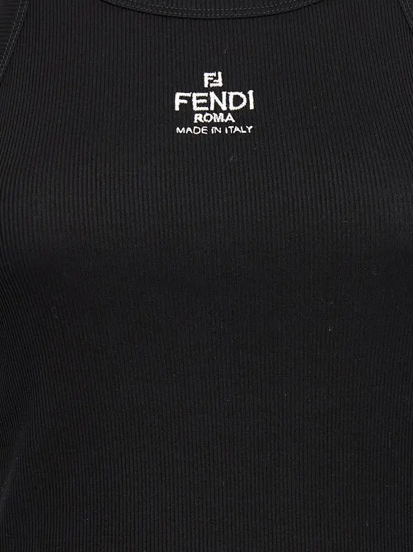 Fendi Logo Tank Top - Black