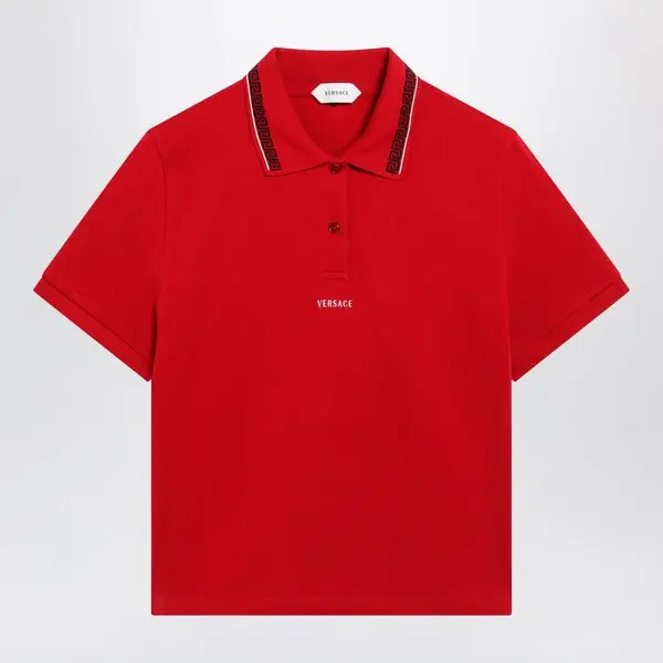Versace Cotton Pique Polo - Red