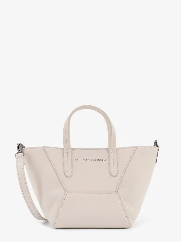Brunello Cucinelli Bc Duo Leather Crossbody Bag - White