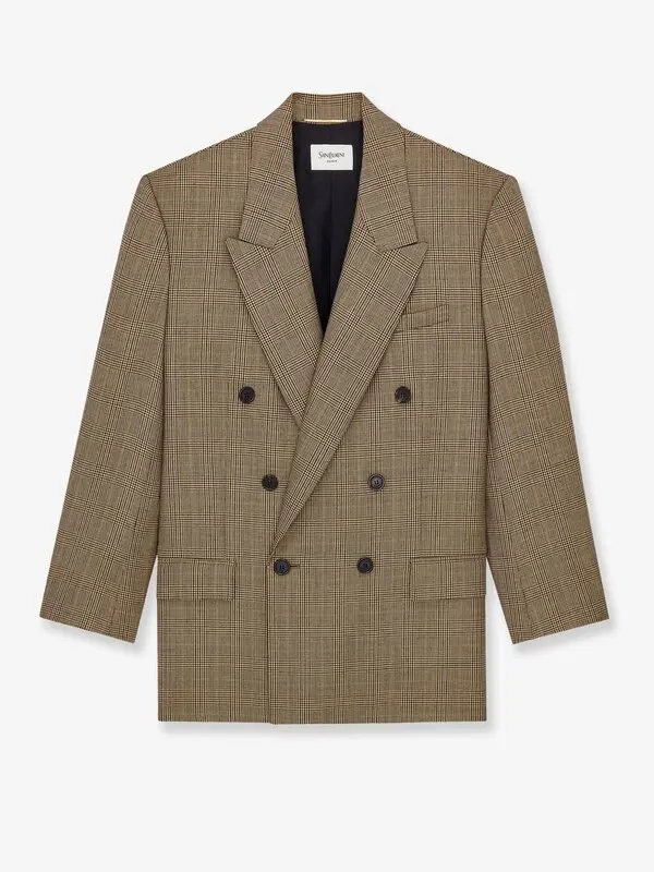 Saint Laurent Prince-of-wales Certified Wool Blazer - Multicolor