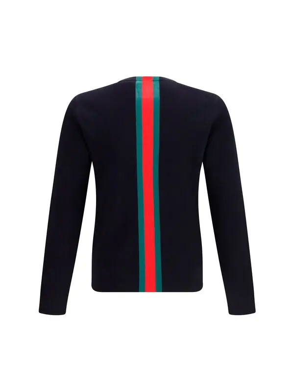 Gucci Knitted Cotton Sweater With Web Intarsi