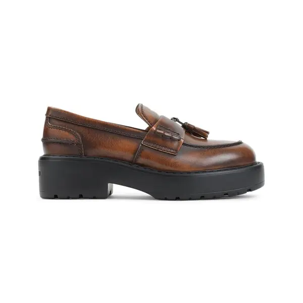 Miu Miu Leather Loafers - Brown